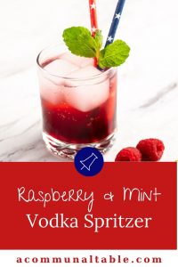 Raspberry Mint Vodka Spritzer | A Communal Table