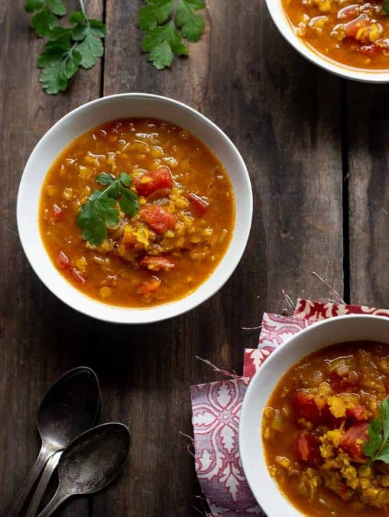 indian spiced red lentil soup
